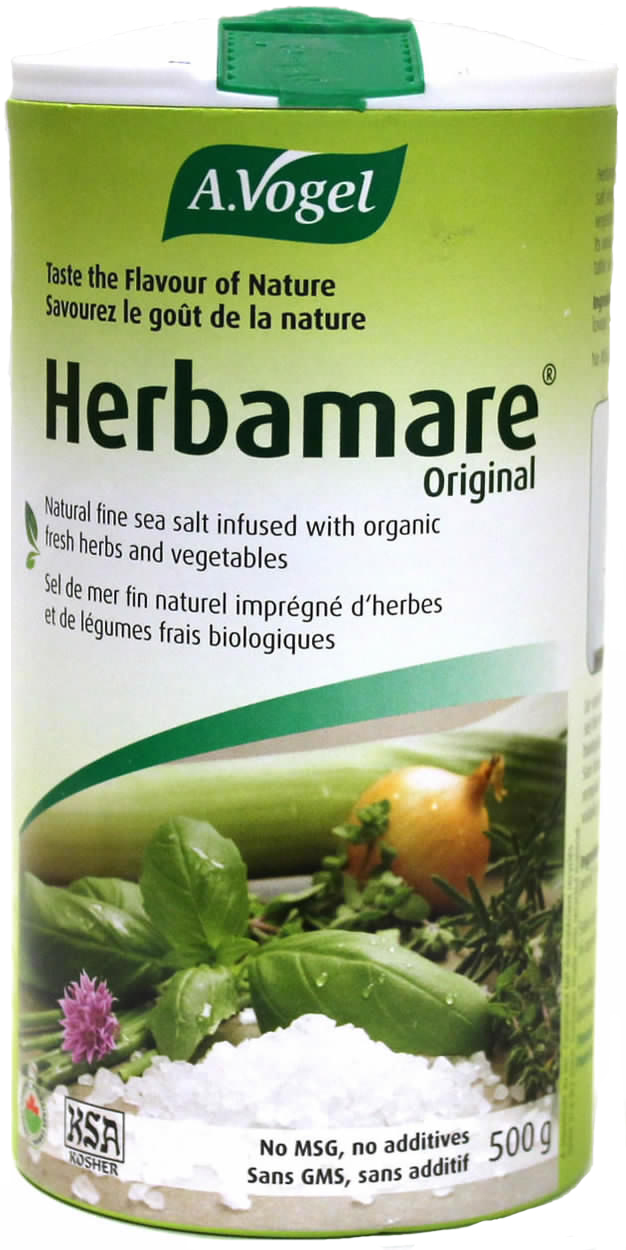 Herbamare Original Sel de mer fin salière 500g Nutrition Crue Canada
