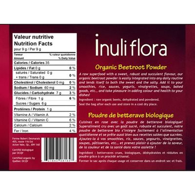 Inuli flora Organic Raw Beetroot Powder 200gr