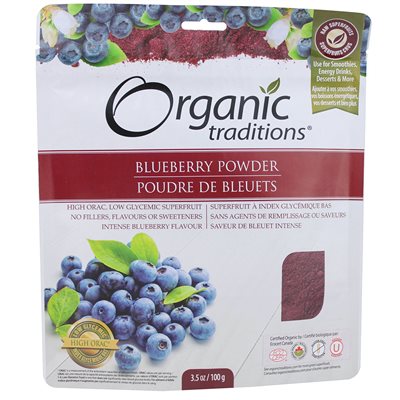 Organic Traditions Blueberry Powder 100gr Raw Nutrition Canada